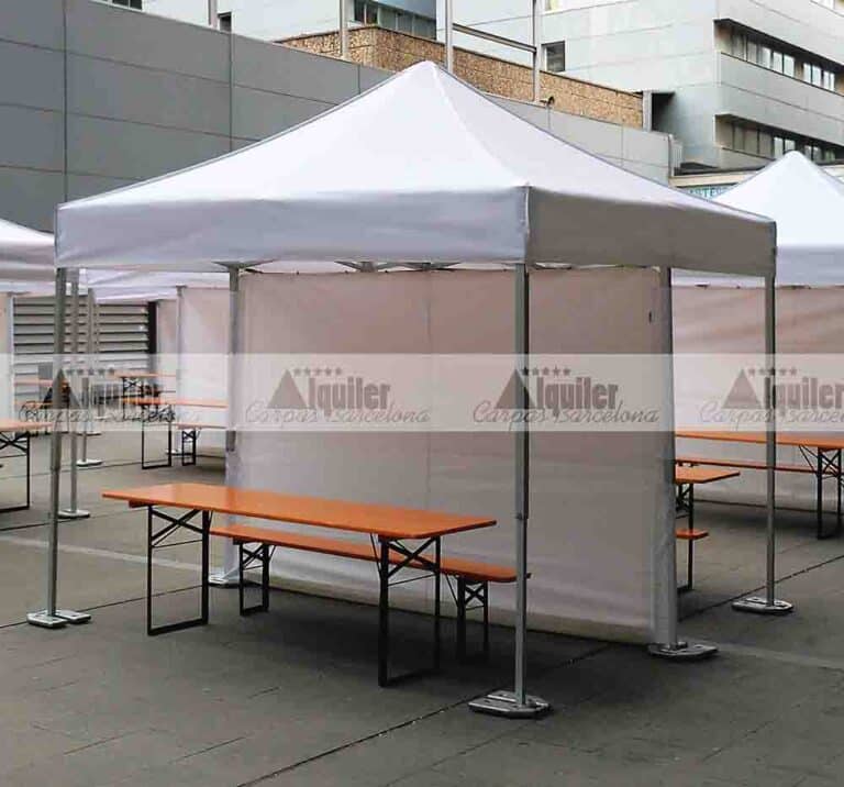 Alquiler de stands para ferias de 3x3m, carpas plegables blancas